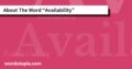 About The Word "Availability" - Wordutopia