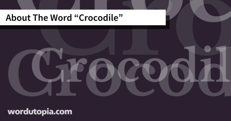 About The Word "Crocodile" - Wordutopia