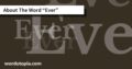About The Word "Ever" - Wordutopia