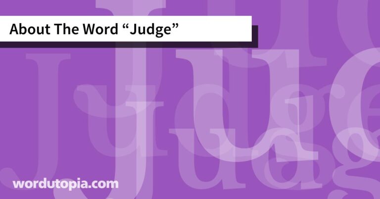 About The Word "Judge" - Wordutopia