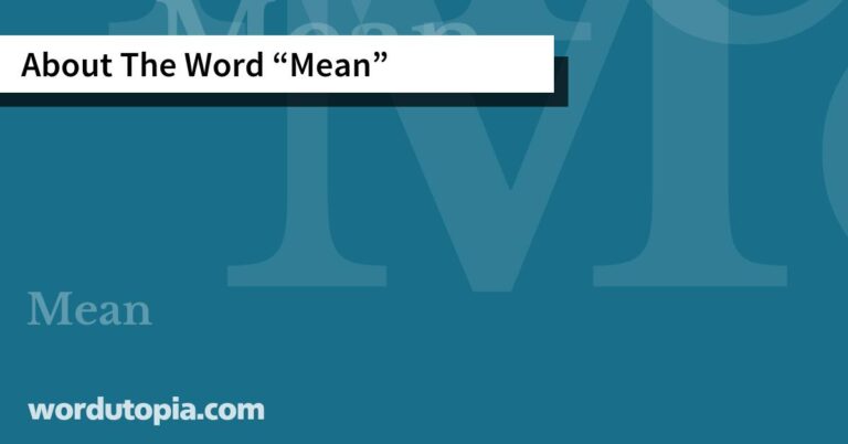 About The Word "Mean" - Wordutopia