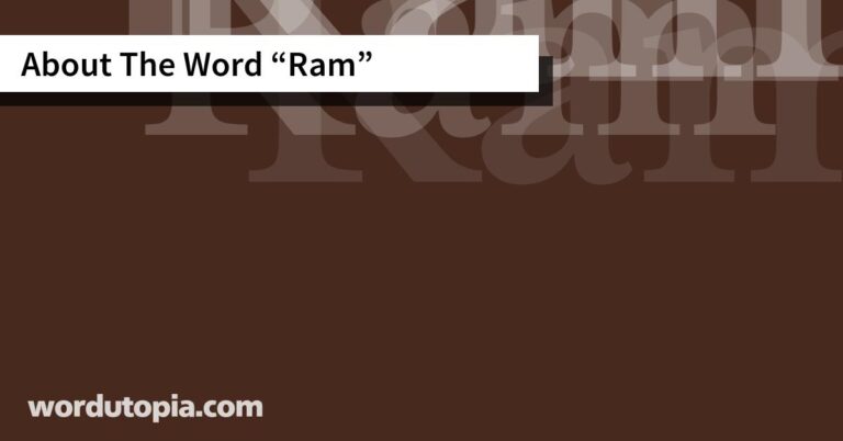 About The Word "Ram" - Wordutopia