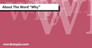 About The Word "Why" - Wordutopia