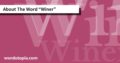 About The Word "Winer" - Wordutopia